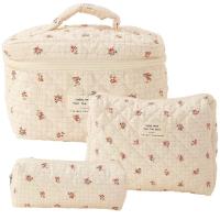 China Lightweight Blue Gingham Makeup Pouch Newest Fashinable Style for Women's Travel Needs for sale