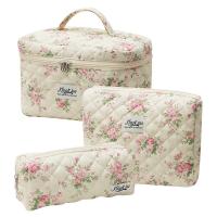 China Lightweight Blue Gingham Makeup Pouch Newest Fashinable Style for Women's Travel Needs for sale