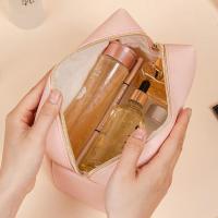 China Zipper Closure Vegan Leather Toiletry Bag in Customized Color for Travel and Cosmetics for sale