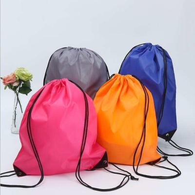 China Nylon Material Colorful Drawstring Backpack Bag With Printed Logo for Daily Life for sale