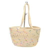 China Concise Style Ladies Cotton Rope Bag Ideal for Summer Fashion and Beach Getaways for sale