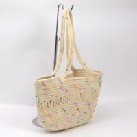 China Concise Style Ladies Cotton Rope Bag Ideal for Summer Fashion and Beach Getaways for sale