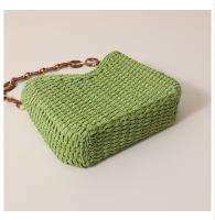 China 2024 Small Fresh Purple Straw Bag Woven Handmade for Seaside Resort Beach Solid Color for sale