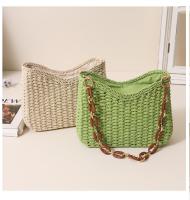 China 2024 Small Fresh Purple Straw Bag Woven Handmade for Seaside Resort Beach Solid Color for sale