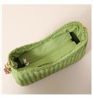 China 2024 Small Fresh Purple Straw Bag Woven Handmade for Seaside Resort Beach Solid Color for sale