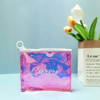 China Custom Holographic TPU PVC Zipper Bag for Women Makeup Cosmetic Pouch Design for sale