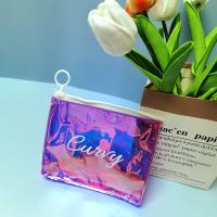China Custom Holographic TPU PVC Zipper Bag for Women Makeup Cosmetic Pouch Design for sale