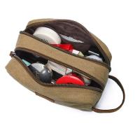 China Canvas Toiletry Bag for Men Custom Beard Grooming Shaving Dopp Kit Cosmetic Travel for sale