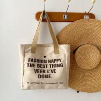 China Open Closure Fashion Style Customized Printing Canvas Shopping Bags Large Cotton Tote Bag for sale