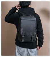China Acceptable OEM/ODM PU Leather Men's Laptop Backpack with Interior Computer Interlayer for sale