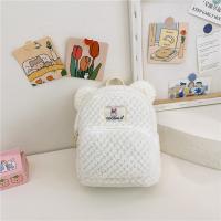 China Furry Minnie Plush Children School Bag for Kids Bunny Backpack Pink Cartoon Mini Zipper Velvet Backpack for sale