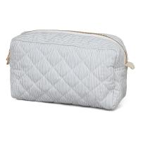 China Solid Pattern Custom Logo Soft Puffy Cotton Bag Quilted Organic Cotton Cosmetic Bag for sale