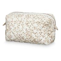 China Solid Pattern Custom Logo Soft Puffy Cotton Bag Quilted Organic Cotton Cosmetic Bag for sale