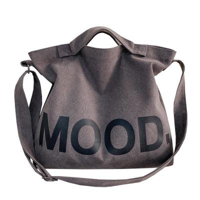 China Customized Logo Simplicity Large Capacity Women's Tote Bag with Zipper in Fabric Canvas for sale