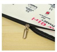 China Double Sided Cosmetic Accessory Pouch Zipper Bag made from Eco-friendly Cotton Canvas for sale
