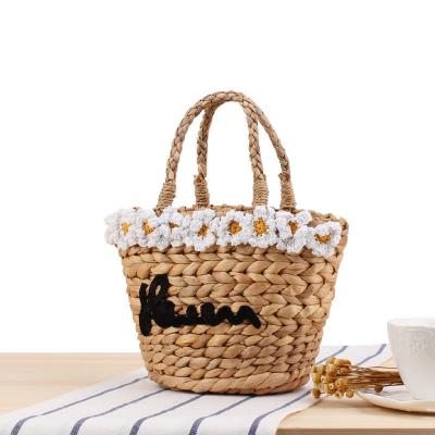 China Summer Vacation Straw Beach Tote Bags with Custom Logo Accepted and Cartoon Pattern for sale