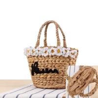 China Summer Vacation Straw Beach Tote Bags with Custom Logo Accepted and Cartoon Pattern for sale