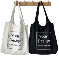 China Fashion Style Custom Logo Tote Grocery Shopping Bag with Polyester Lining Material for sale