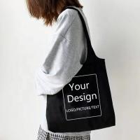 China Fashion Style Custom Logo Tote Grocery Shopping Bag with Polyester Lining Material for sale