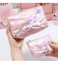 China Trendy Style Cotton Canvas Zipper Travel Pouch Makeup Cosmetic Bag with Solid Pattern for sale