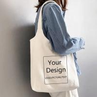 China Fashion Style Custom Logo Tote Grocery Shopping Bag with Polyester Lining Material for sale