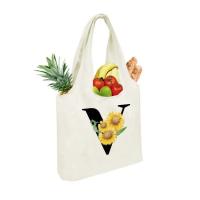 China Fashion Style Custom Logo Tote Grocery Shopping Bag with Polyester Lining Material for sale