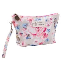 China Makeup Cosmetic Bag Custom Logo Plain Canvas Toiletry Pouch Cotton Cosmetic Bags for sale