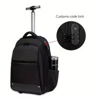 China Customized Logo Men's Travel Trolley Backpack with Wheels and Anti-Theft Protection for sale