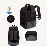 China Customized Logo Men's Travel Trolley Backpack with Wheels and Anti-Theft Protection for sale
