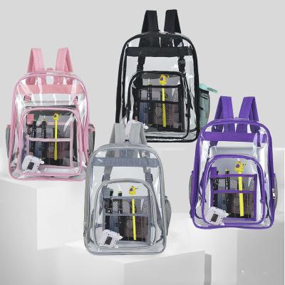China Newest Fashionable Customized Color Clear PVC Backpack for Outdoor School Activities for sale