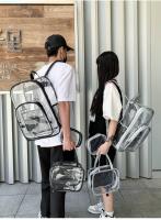 China Newest Fashionable Style Backpack Transparent PVC Waterproof Unisex School Bags 3PCS Set for sale