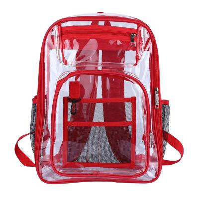 China Multi-Pocket Transparent School Backpack Bag with Custom Logo and Waterproof Function for sale
