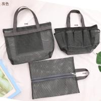 China Tote Mesh Makeup Travel Storage Wash Bag Large Capacity Portable Multi-Pocket Beach Bag Swimming Bag for sale