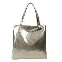 China Soft Tote Handbag Simple Solid Color Shiny Patent Leather for Cute Girl Shopping Bag for sale