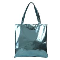 China Soft Tote Handbag Simple Solid Color Shiny Patent Leather for Cute Girl Shopping Bag for sale