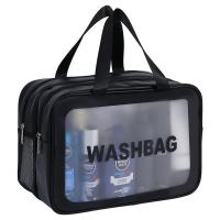 China Solid Pattern PVC Clear Travel Wash Bag for Waterproof Toiletry and Makeup in Bathroom for sale