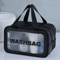 China Solid Pattern PVC Clear Travel Wash Bag for Waterproof Toiletry and Makeup in Bathroom for sale
