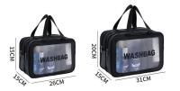 China Solid Pattern PVC Clear Travel Wash Bag for Waterproof Toiletry and Makeup in Bathroom for sale