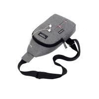 China Custom Logo Earphone Hole Men's Sling Bag for Daily Life and Sport in Versatile Style for sale