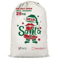 China Customized Color and Custom Logo Accepted Christmas Portable Canvas Bags Reusable for sale