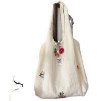 China College Student Shoulder Bag Large Capacity Tote Bag with Cute Flower Print Design for sale