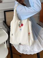 China College Student Shoulder Bag Large Capacity Tote Bag with Cute Flower Print Design for sale