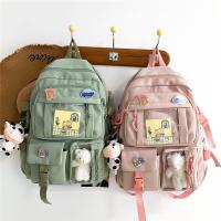 China Customized Color Korean Backpack Chinese Cute Fancy Kawai School Bags For High School Teenage Girl for sale