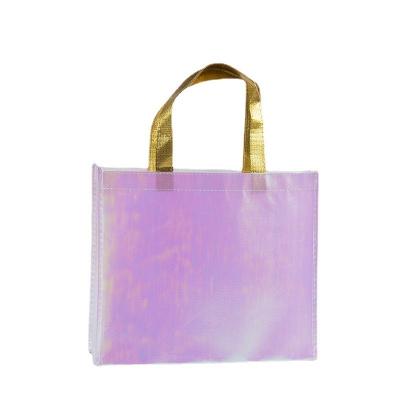 China Printed Custom Logo Non-woven Metallic Shiny Laminated Gift Tote Bag for Daily Life for sale