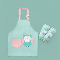 China Uniform Bulk Cute WaterProof PU Nursing Children Kids Painting Apron With Sleeves for sale