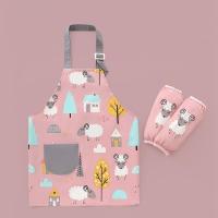 China Uniform Bulk Cute WaterProof PU Nursing Children Kids Painting Apron With Sleeves for sale