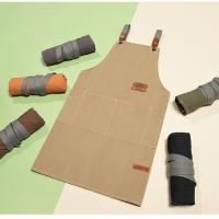 China OEM/ODM Acceptable Waxed Canvas Utility Apron for Restaurant Coffee Shop Gardening for sale