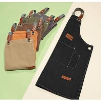 China OEM/ODM Acceptable Waxed Canvas Utility Apron for Restaurant Coffee Shop Gardening for sale