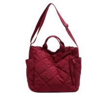 China Lightweight Nylon Custom Logo Women Puffy Bag Quilted Tote Bag Single Shoulder Bag for sale