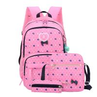 China 3pcs Set Primary Student Girls Backpack School Bag with Nylon Cartoon Pattern for sale